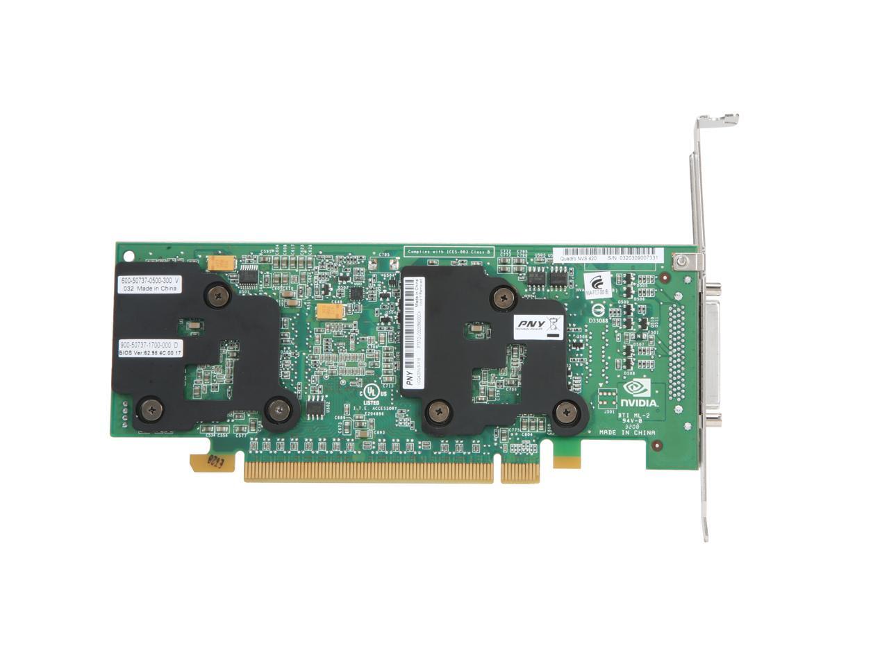PNY Quadro NVS 420 VCQ420NVS-X16-DP-PB 512MB (256MB per GPU) 128-bit ...