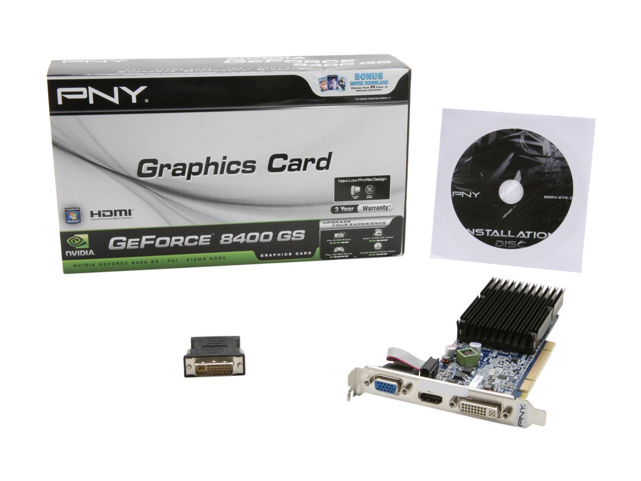PNY GeForce 8400 GS Video Card VCG84512D3SPPB - Newegg.com