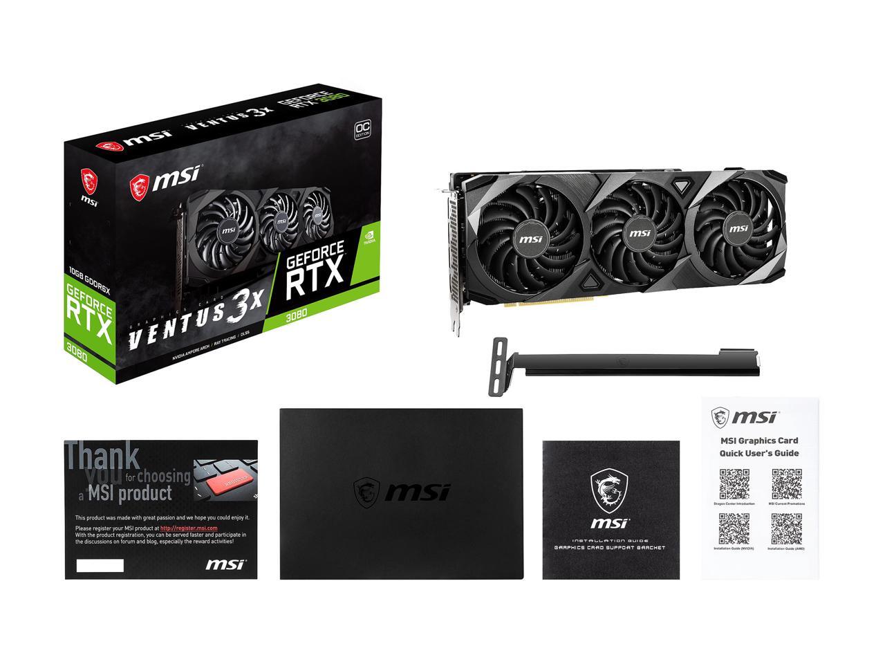 MSI GeForce RTX 3080 DirectX 12 RTX 3080 VENTUS 3X 10G OC Video Card ...