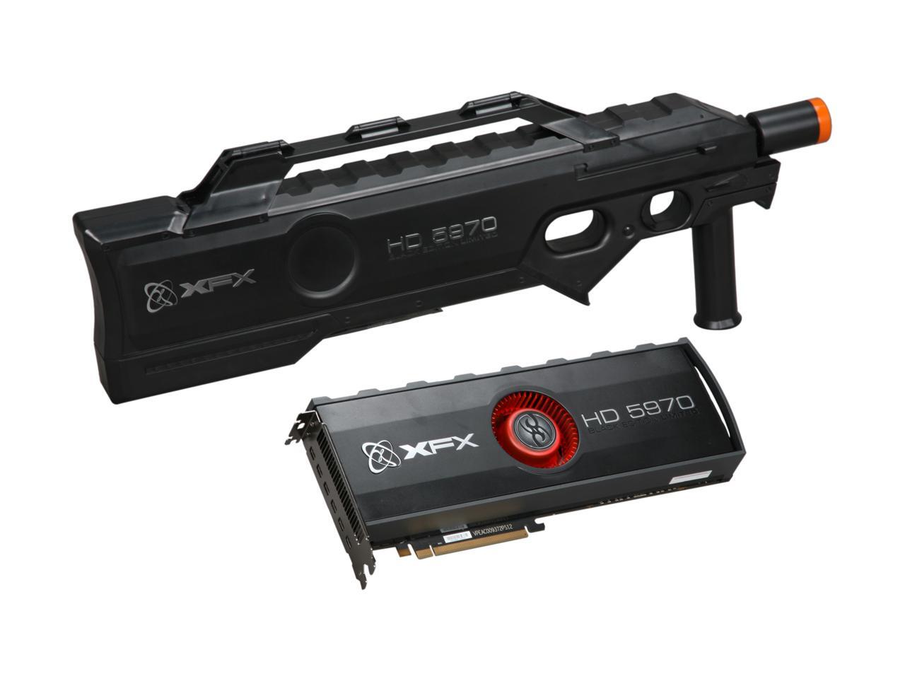 XFX HD-597X-ENFN Radeon HD 5970 BLACK 4GB 512 (256 x 2)-bit Eyefinity 6 ...