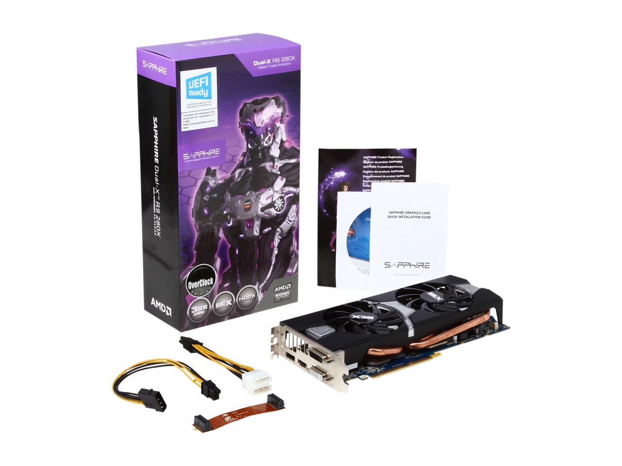 SAPPHIRE Radeon R9 280X Video Card Dual-X OC version 100363-3L - Newegg.com