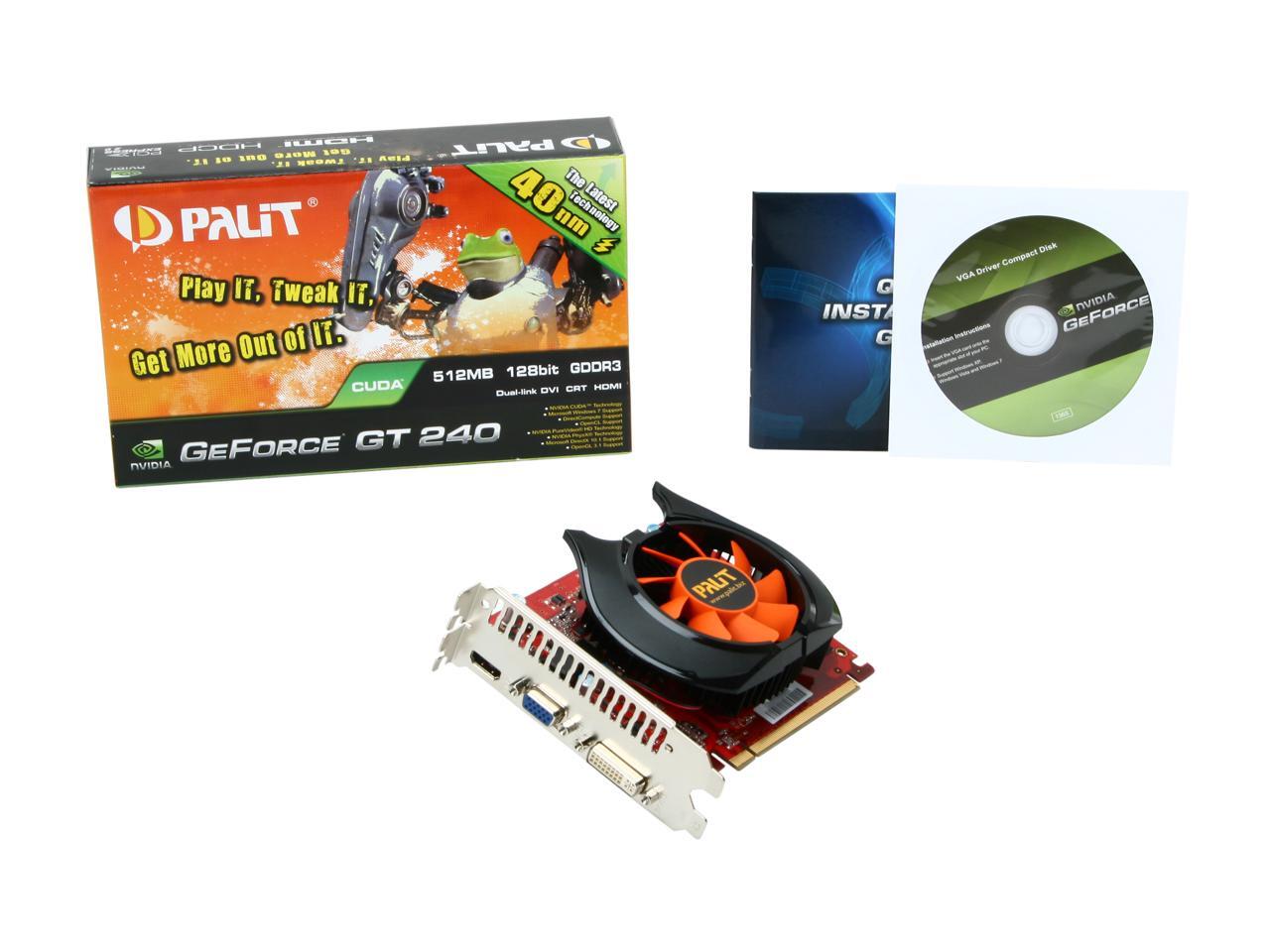 Palit GeForce GT 240 Video Card NE3T2400FHD51 - Newegg.com