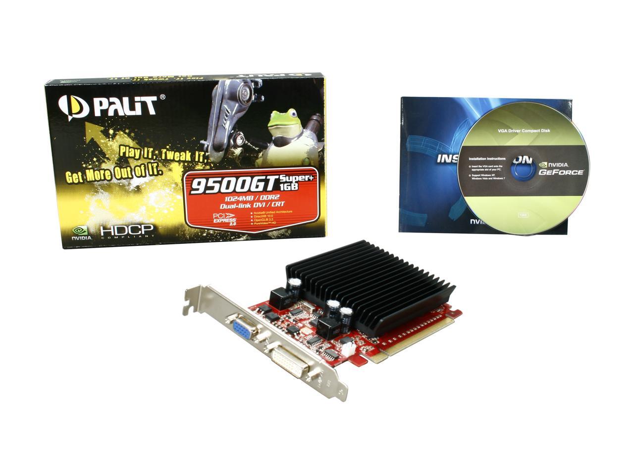 Palit GeForce 9500 GT Super+1GB Edition Video Card NE29500TH0801 ...