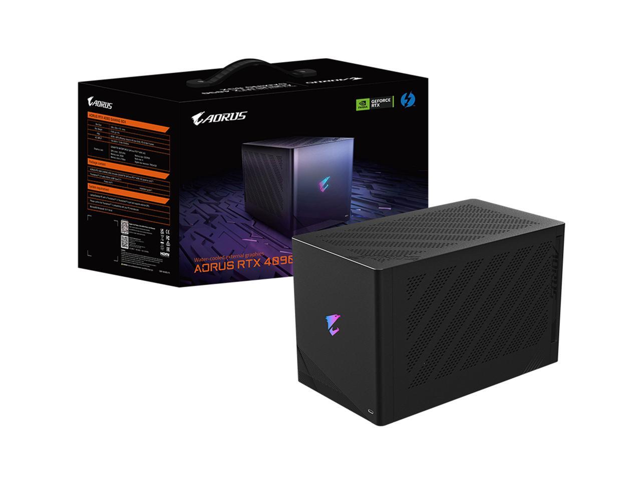 GIGABYTE AORUS RTX 4090 GAMING BOX eGPU, WATERFORCE All-in-One Cooling ...