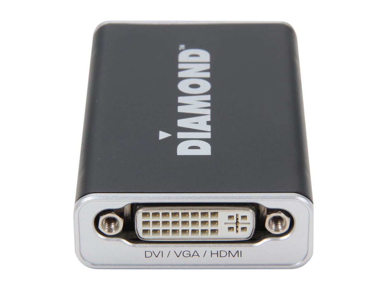 Diamond BVU195 USB Display Adapter (DVI and VGA with included DVI to ...