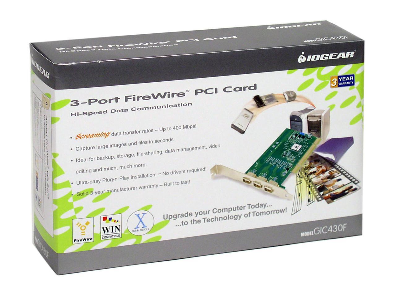 IOGEAR 3-Port FireWire PCI Card Model GIC430F - Newegg.com