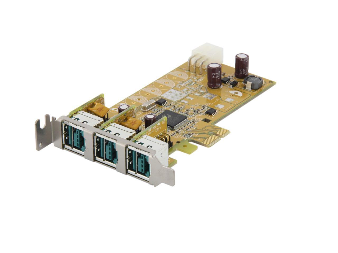 SUNIX 3-port 12V Powered USB PCI Express Low Profile Add-On Card Model ...