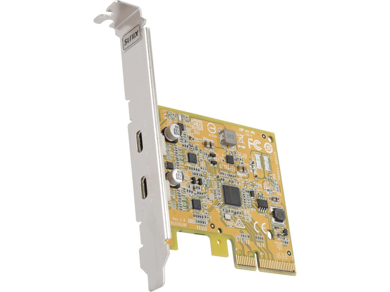 SUNIX Dual SuperSpeed+ USB 3.1 Gen 2 PCI Express 3.0 x 2 with Type-C ...