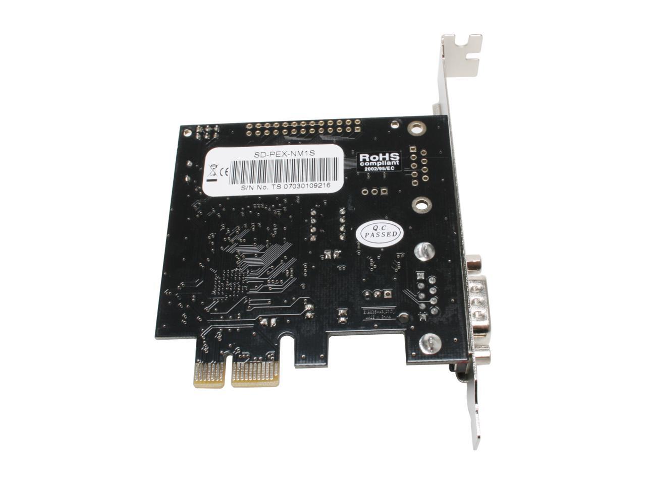 SYBA PCI-Express 1x Single RS-232 Serial Port Card, Moschip Chipset ...