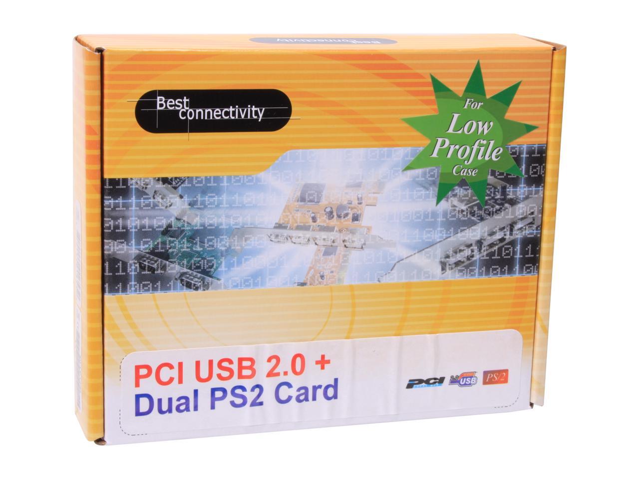 SYBA PCI Low Profile USB 2.0 Internal Header + Dual PS2 Card Model SD ...