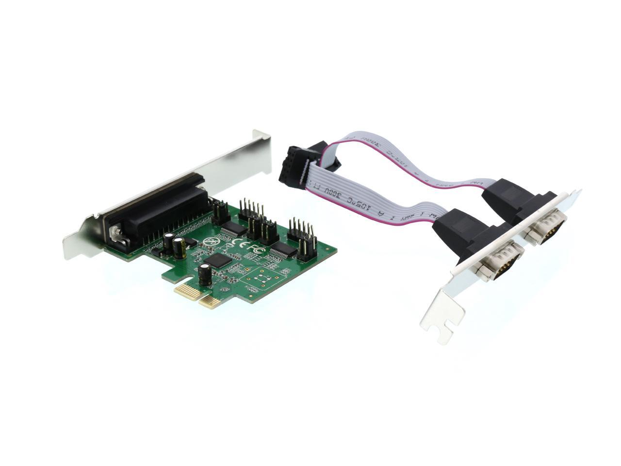 SYBA PCI-Express 2.0 x1, 2-Port DB9 Serial (RS-232) + 1-Port DB25 Parallel Printer (LPT1) Combo ...