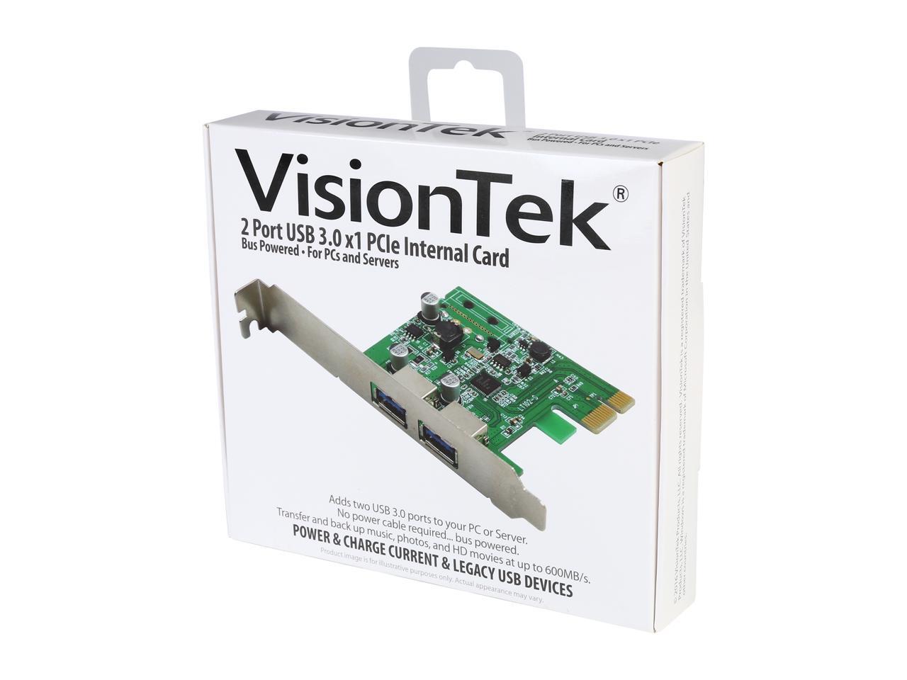 VisionTek 900869 2 Port USB 3.0 x1 PCIe SFF Bus Powered Internal Card ...