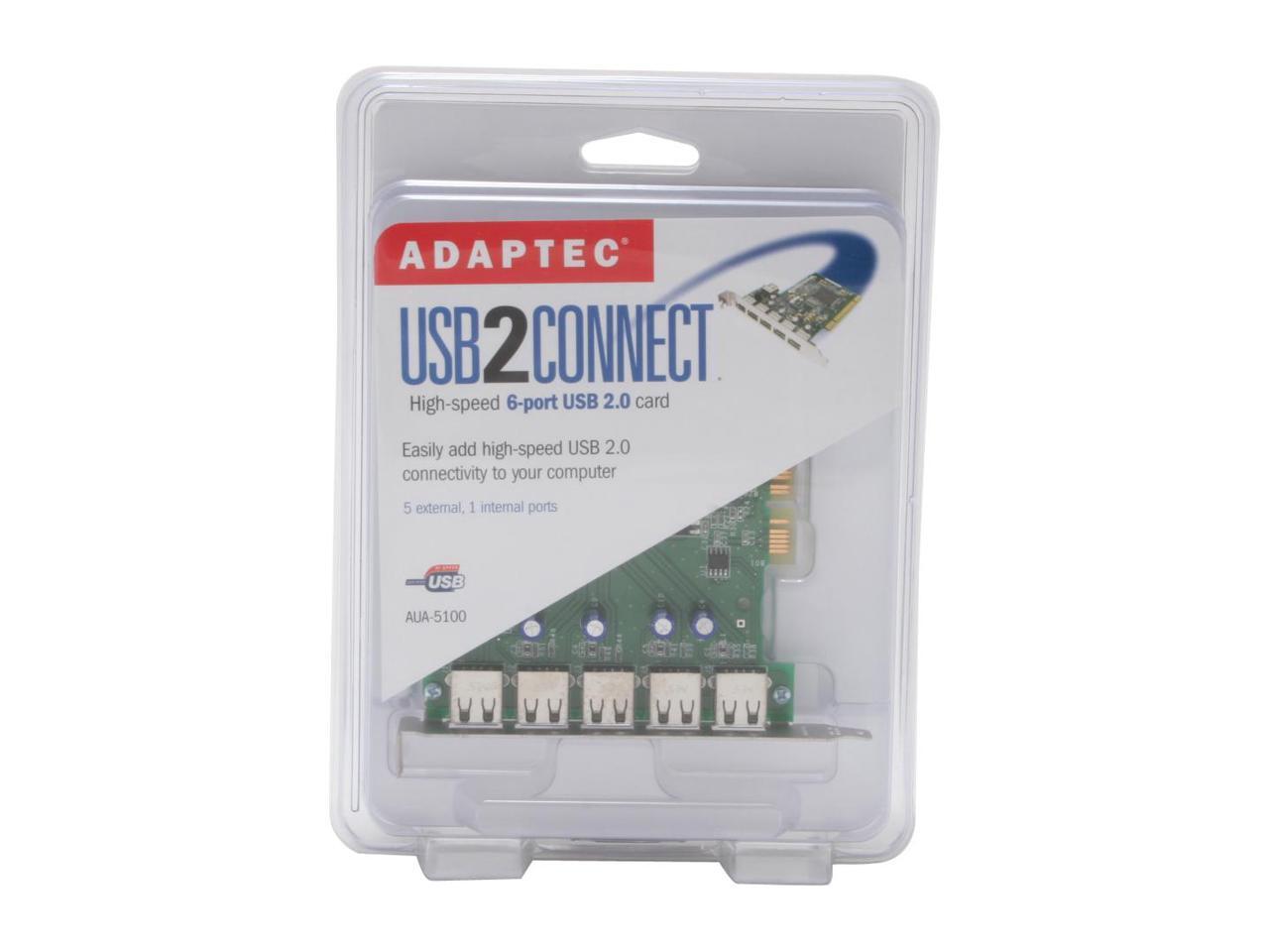 Adaptec High-speed ultra-flexible 6-port USB 2.0 card Model 2126500-R ...