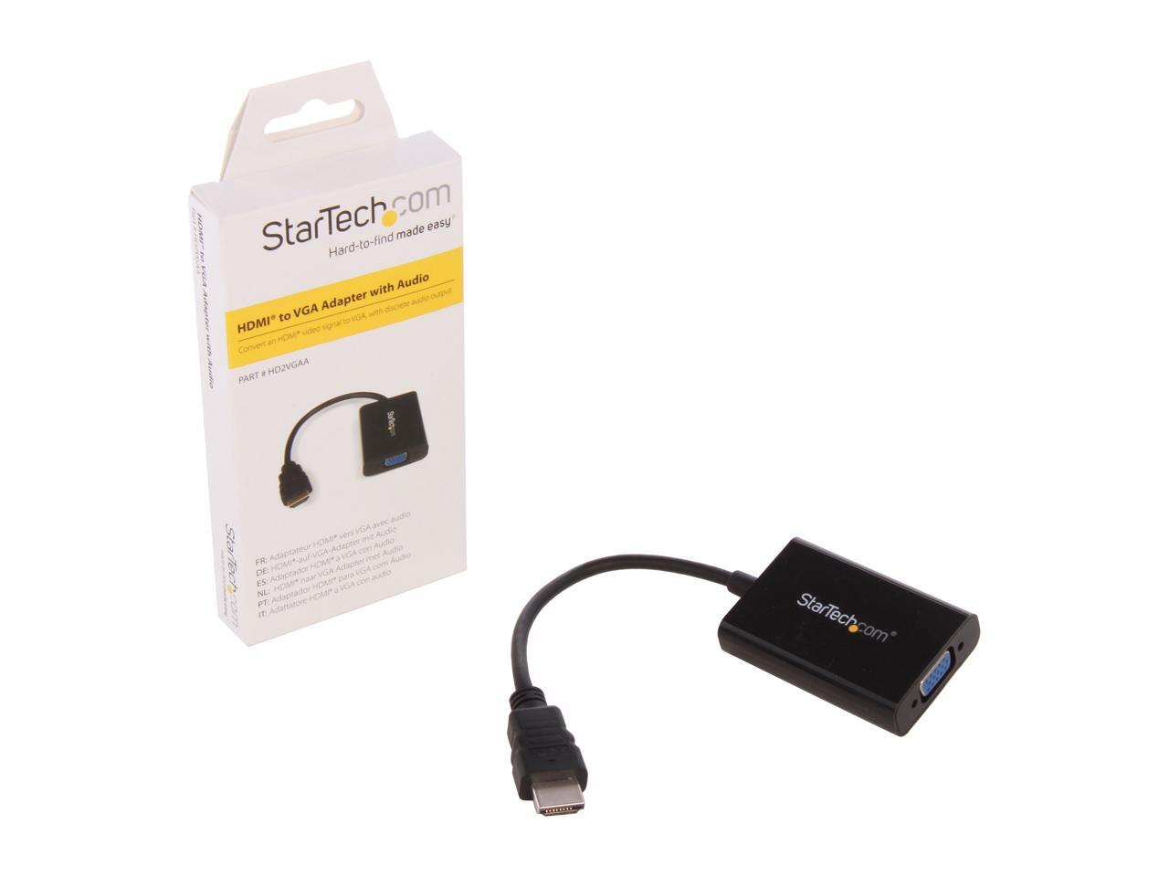 StarTech.com HD2VGAA HDMI to VGA Video Adapter Converter with Audio for ...