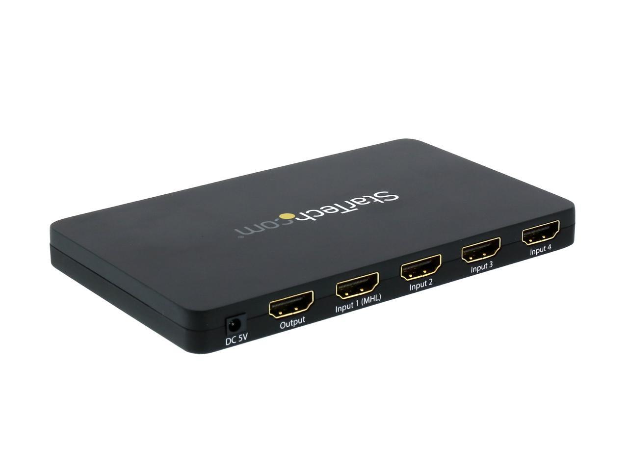 StarTech.com VS421HD4K 4-Port HDMI automatic video switch w/ aluminum ...