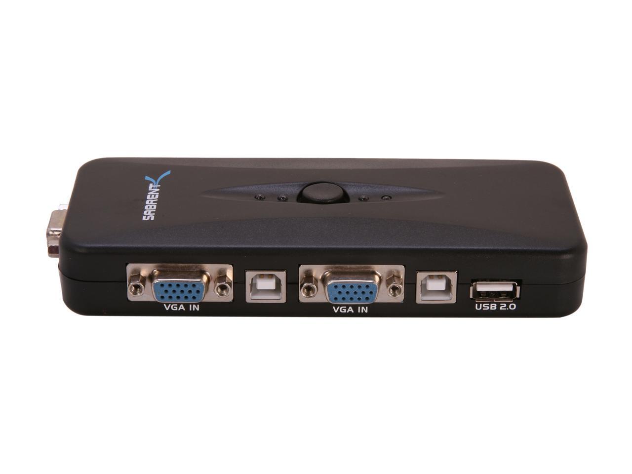 SABRENT 4-Port USB & VGA KVM Switch With 4 Sets Of Cables KVM-USB4 ...