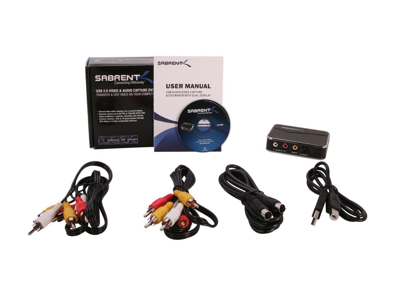 SABRENT VD-GRBR USB 2.0 Video & Audio Capture DVD Maker With Real Time ...