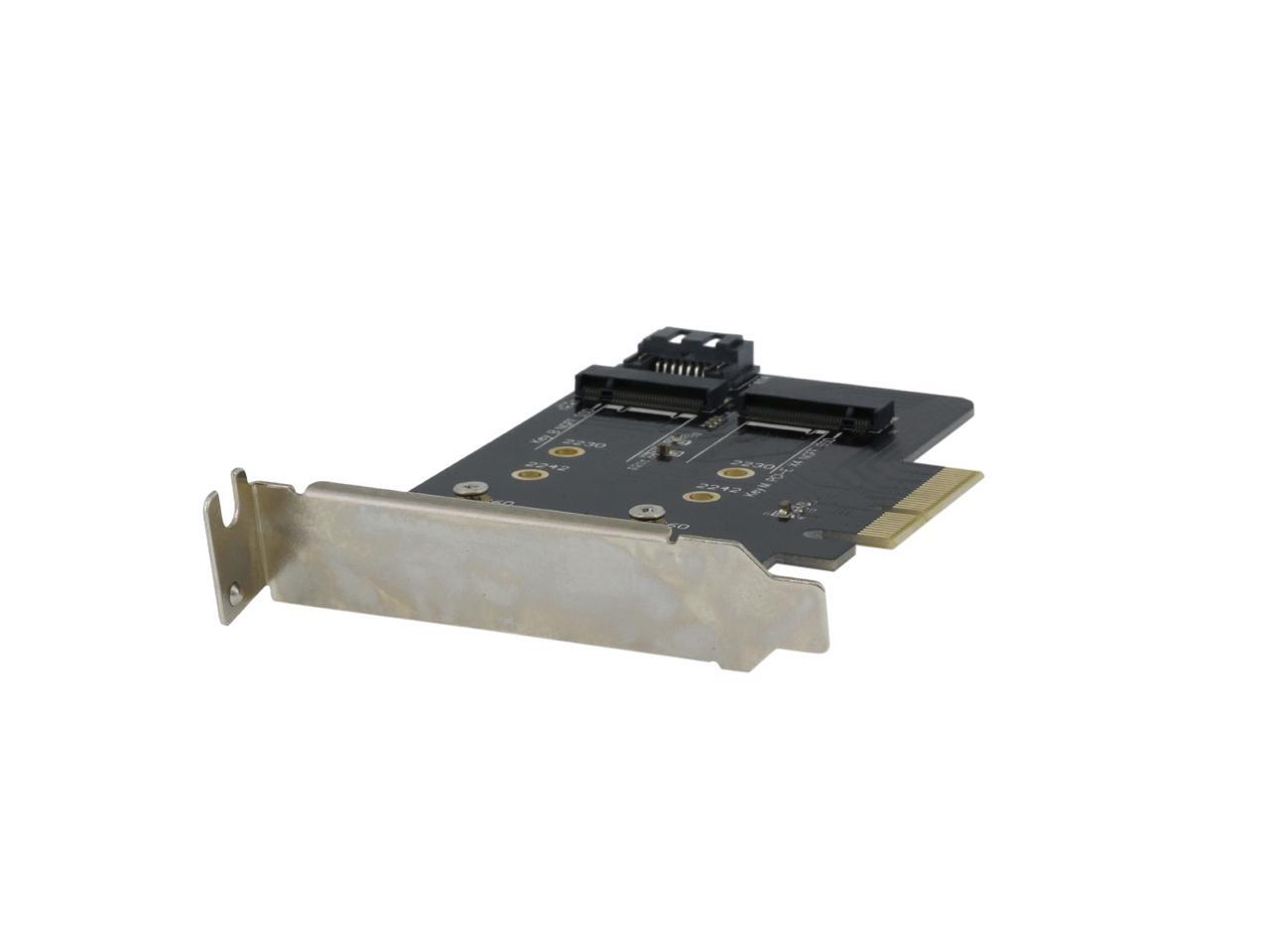 BYTECC NGFF (M.2) to PCIE Adapter - 2 Port NGFF M.2 B + M Key SSD to ...