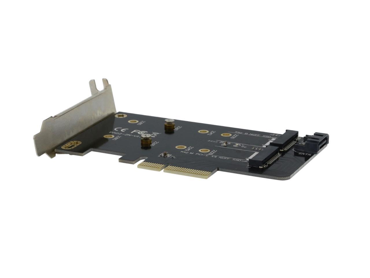BYTECC NGFF (M.2) to PCIE Adapter - 2 Port NGFF M.2 B + M Key SSD to PCI-E 4X Lane Adapter Model ...