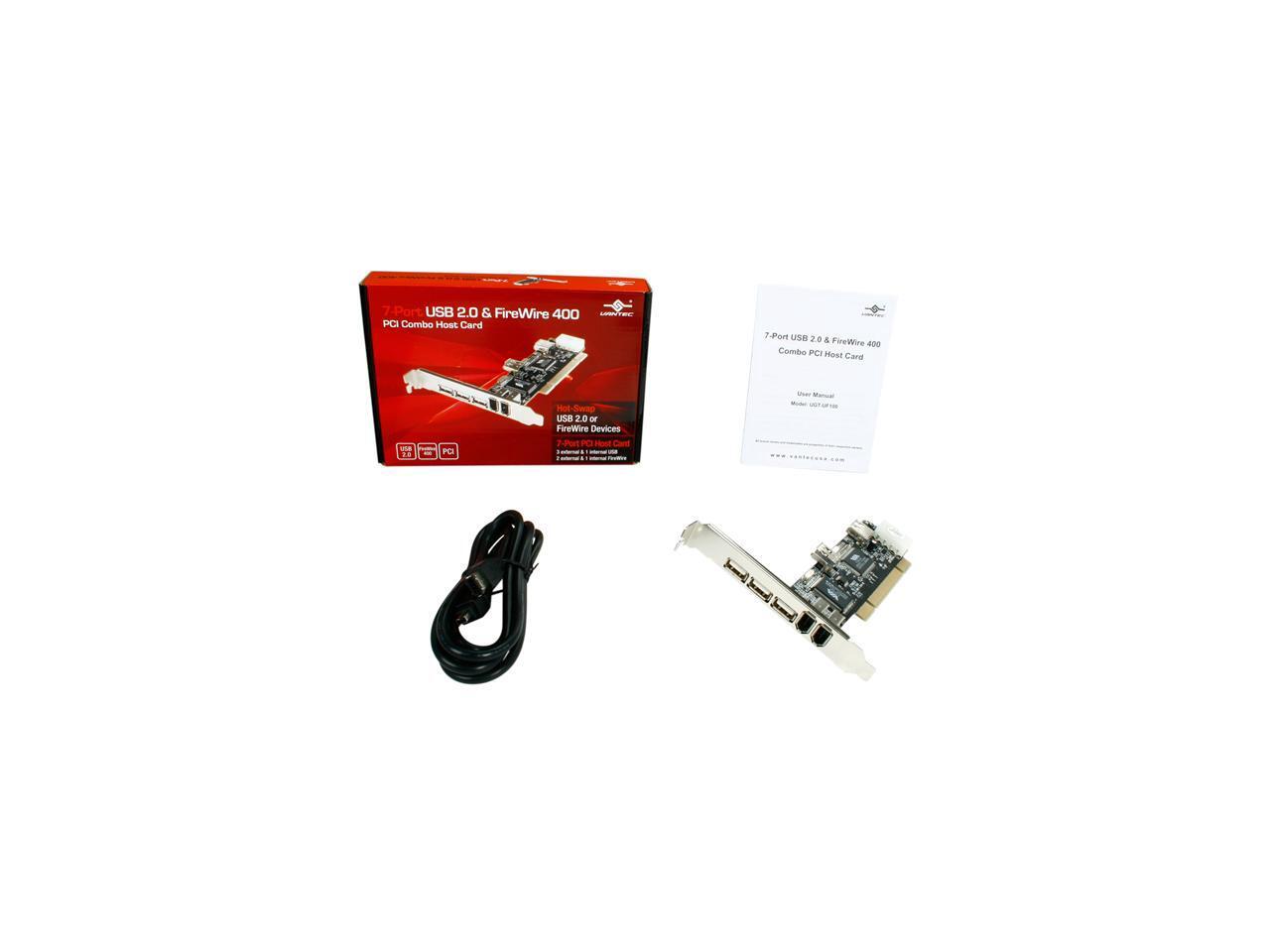 VANTEC 4-Port USB 2.0 & 3-Port FireWire 400 PCI Combo Host Card Model UGT-UF100 - Newegg.com