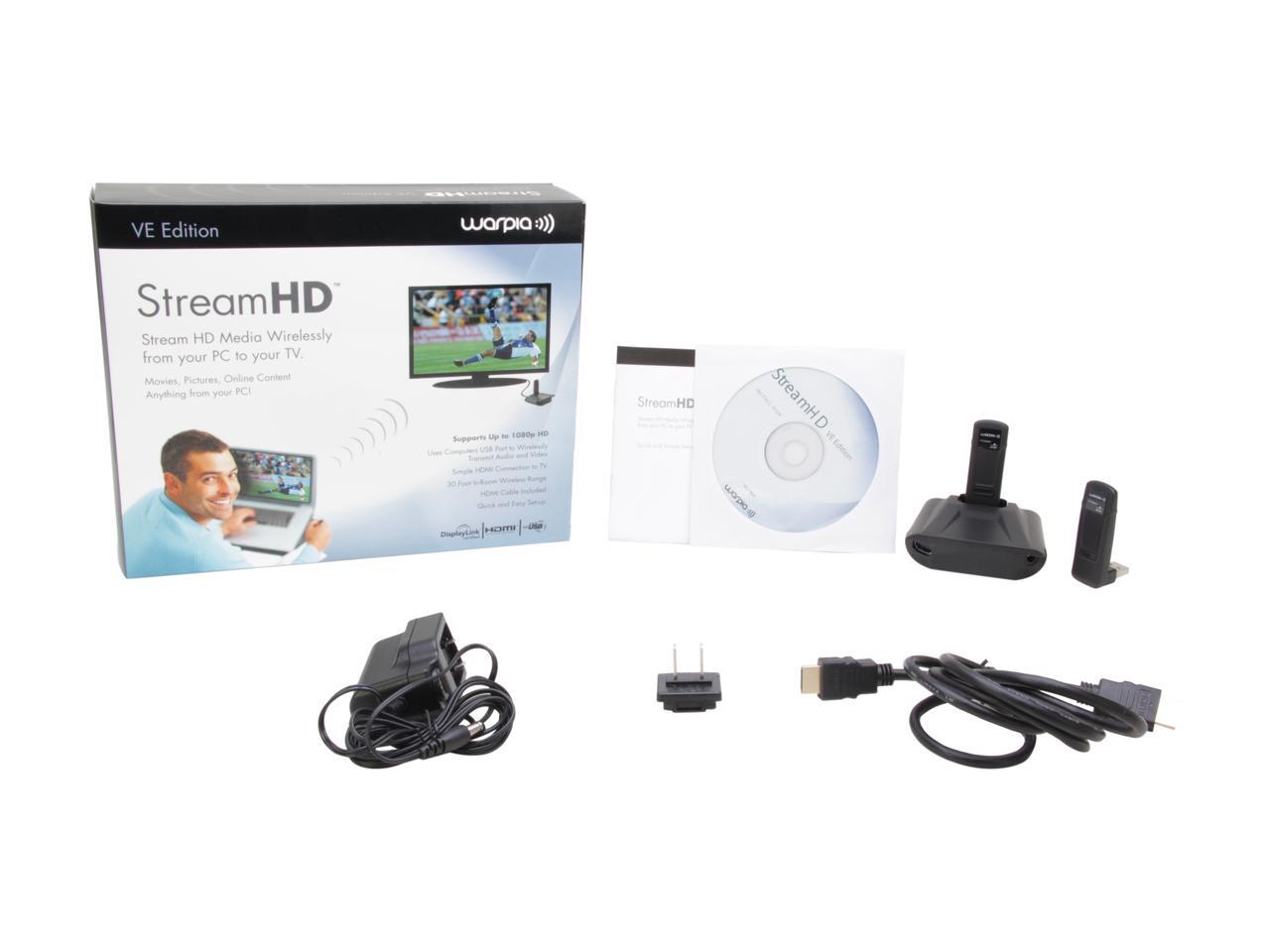 Warpia SWP110A StreamHD VE Wireless PC to TV Adapter 1080p - Newegg.com