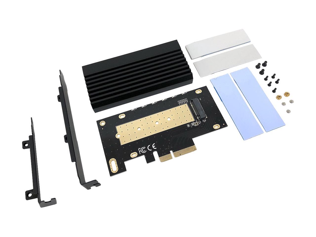 Micro Connectors M.2 NVMe 80mm SSD PCIe x4 Adapter with Covered Heat ...