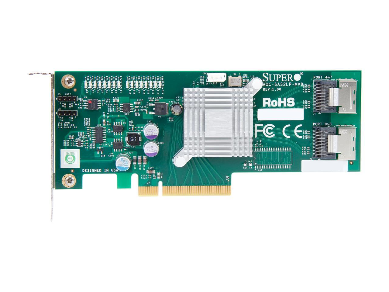 SUPERMICRO AOC-SAS2LP-MV8 PCI-Express 2.0 x8 SATA / SAS 8-Port ...