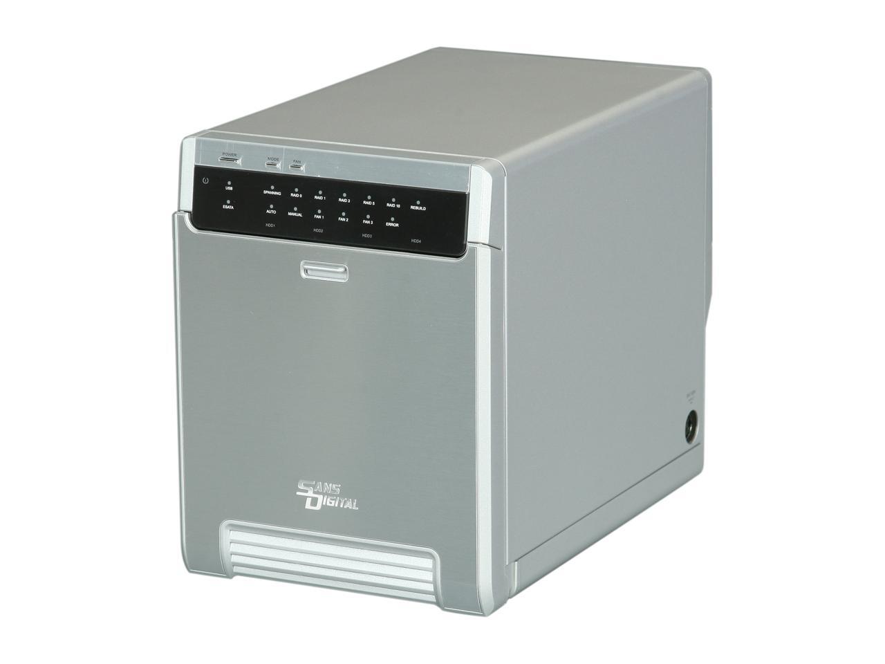 SANS DIGITAL MobileSTOR MS4UT+ 4-Bay USB 3.0 / eSATA Hardware RAID 5 ...