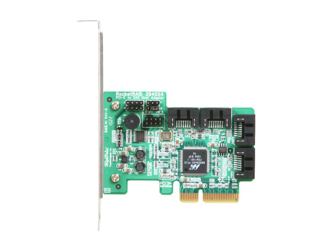 HighPoint RocketRAID 2640X4 PCI-Express x4 Four-Port SATA and SAS RAID Controller Card - Newegg.com