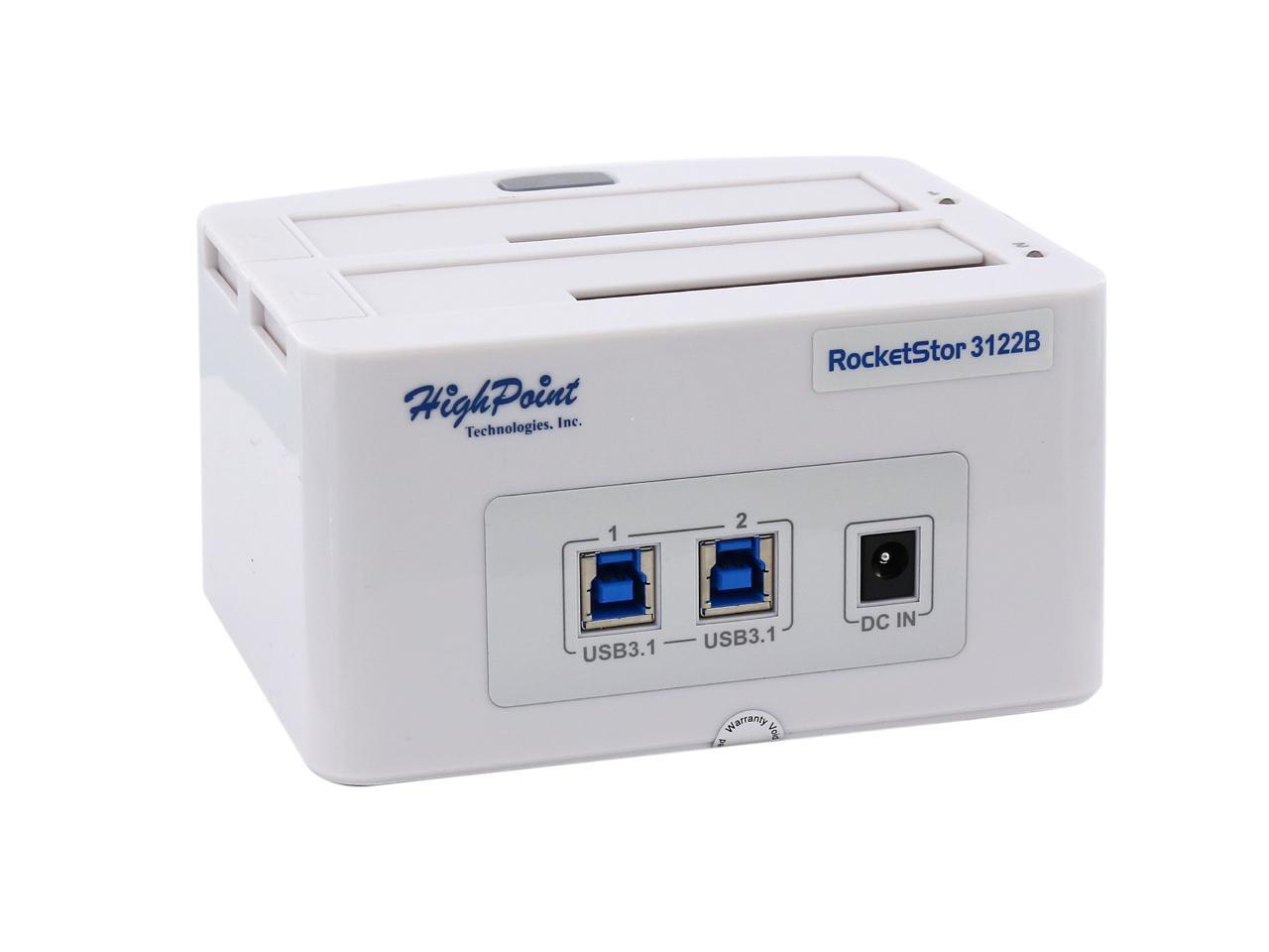 HighPoint RocketStor 3122B Dual Dedicated USB 3.1 Drive Dock - Newegg.com