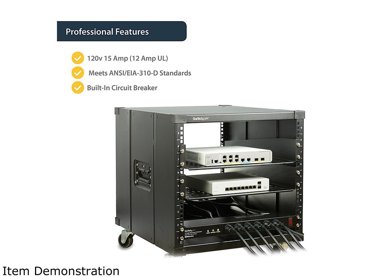 StarTech.com RKPW161915A 19in 1U Rackmount 16 Outlet PDU Power ...