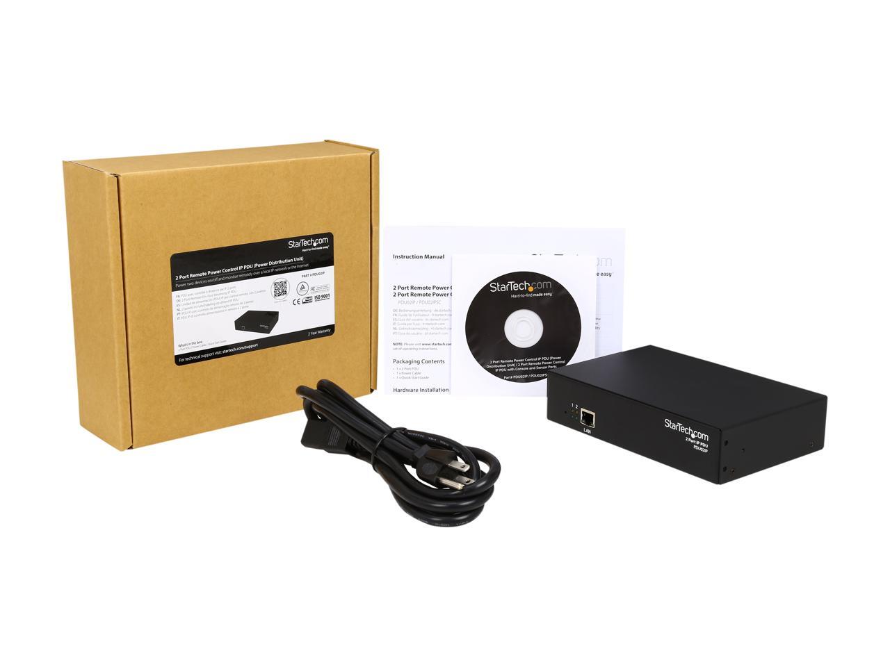 StarTech.com PDU02IP 2 Port Switched IP PDU - Single-Phase Remotely ...