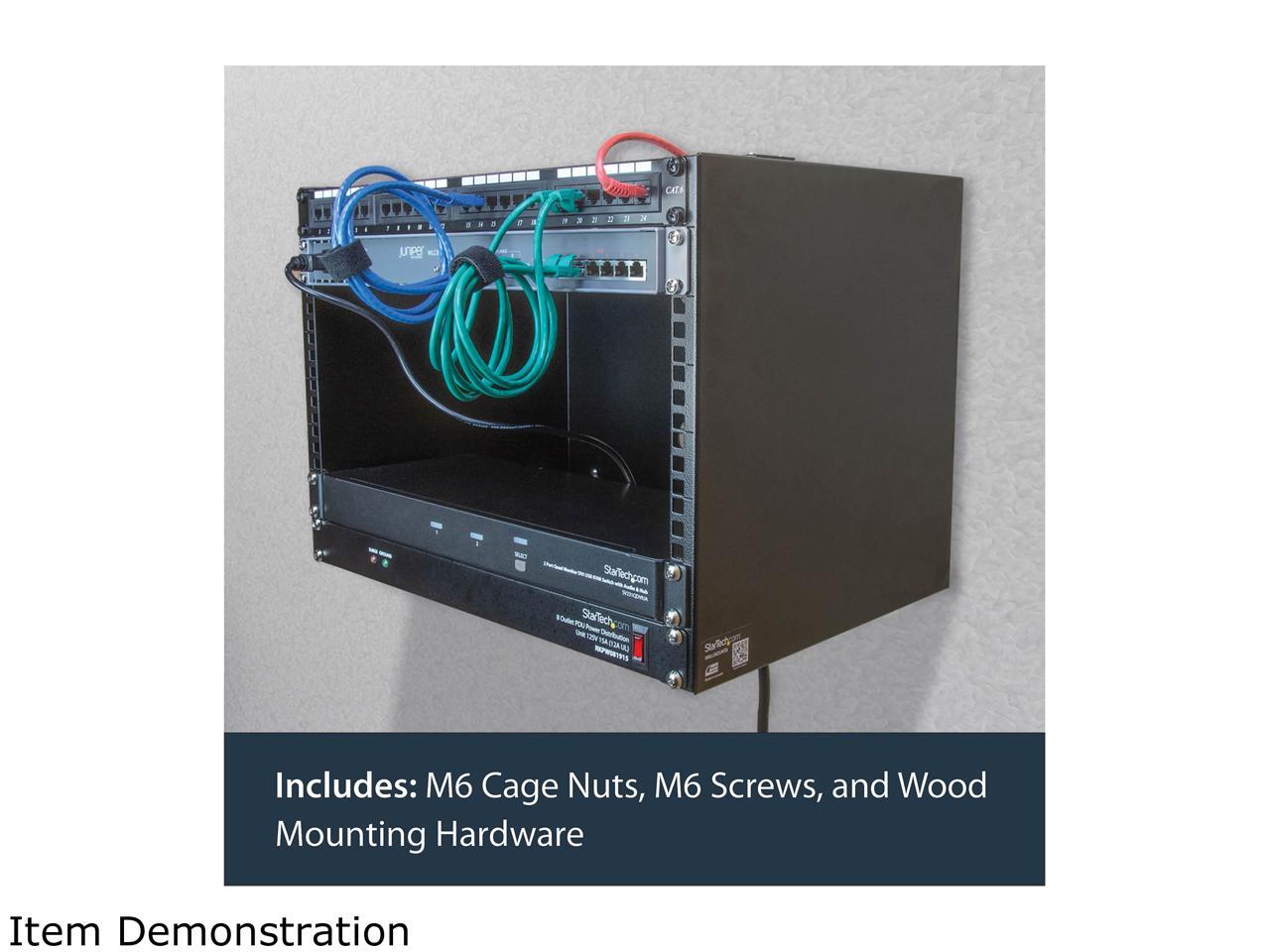 StarTech.com WALLMOUNT8 8U Wall-Mount Bracket for Shallow Rack-Mount ...