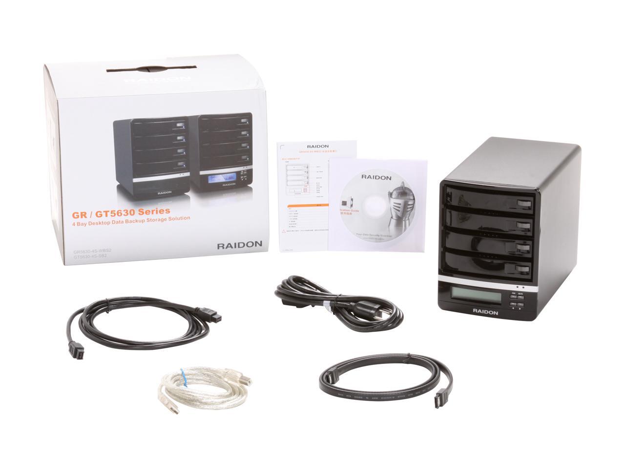 Raidon 4 Bay eSATA, USB 2.0, FireWire External Hard Drive Enclosure ...