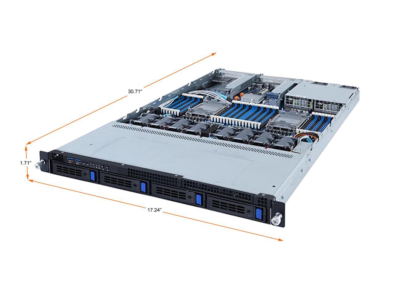 GIGABYTE R182-340 1U Rackmount 4-Bay Server Barebone - Newegg.ca