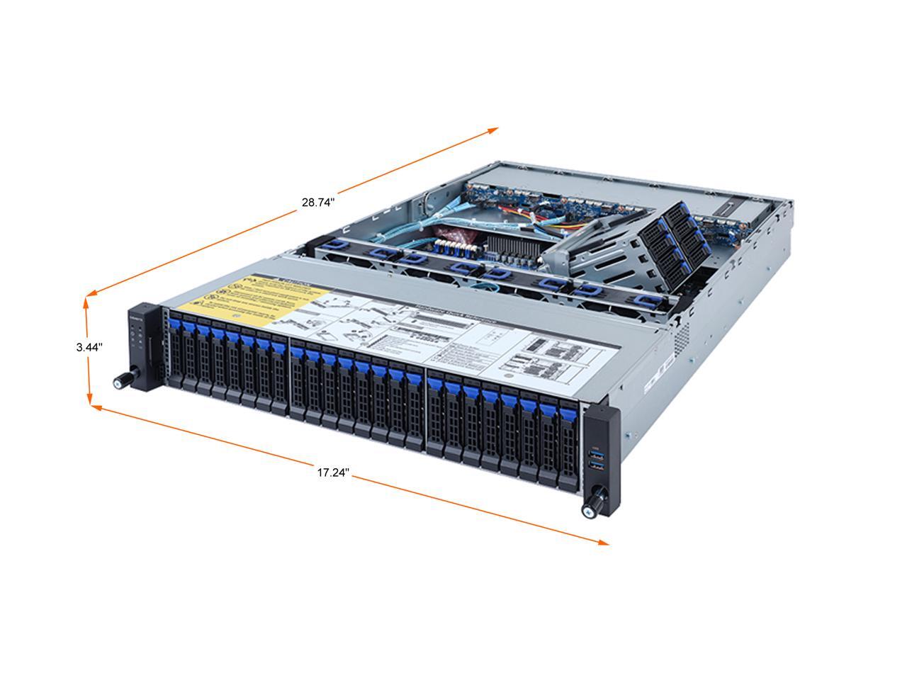 GIGABYTE R262-ZA0 1U Rackmount Server Barebone Socket SP3 DDR4 3200 ...
