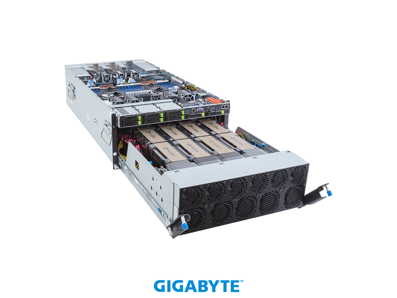 GIGABYTE G593-SD0 HPC/AI Server Barebone - 4th Gen Intel® Xeon® - 5U DP HGX™ H100 8-GPU ...