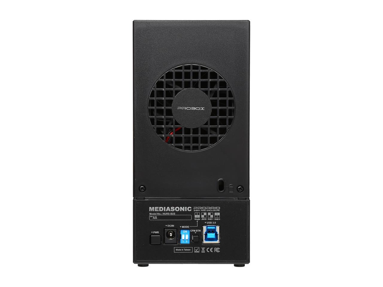 Mediasonic ProRaid HUR5-SU3 2 Bay 3.5" SATA Hard Drive Enclosure ...