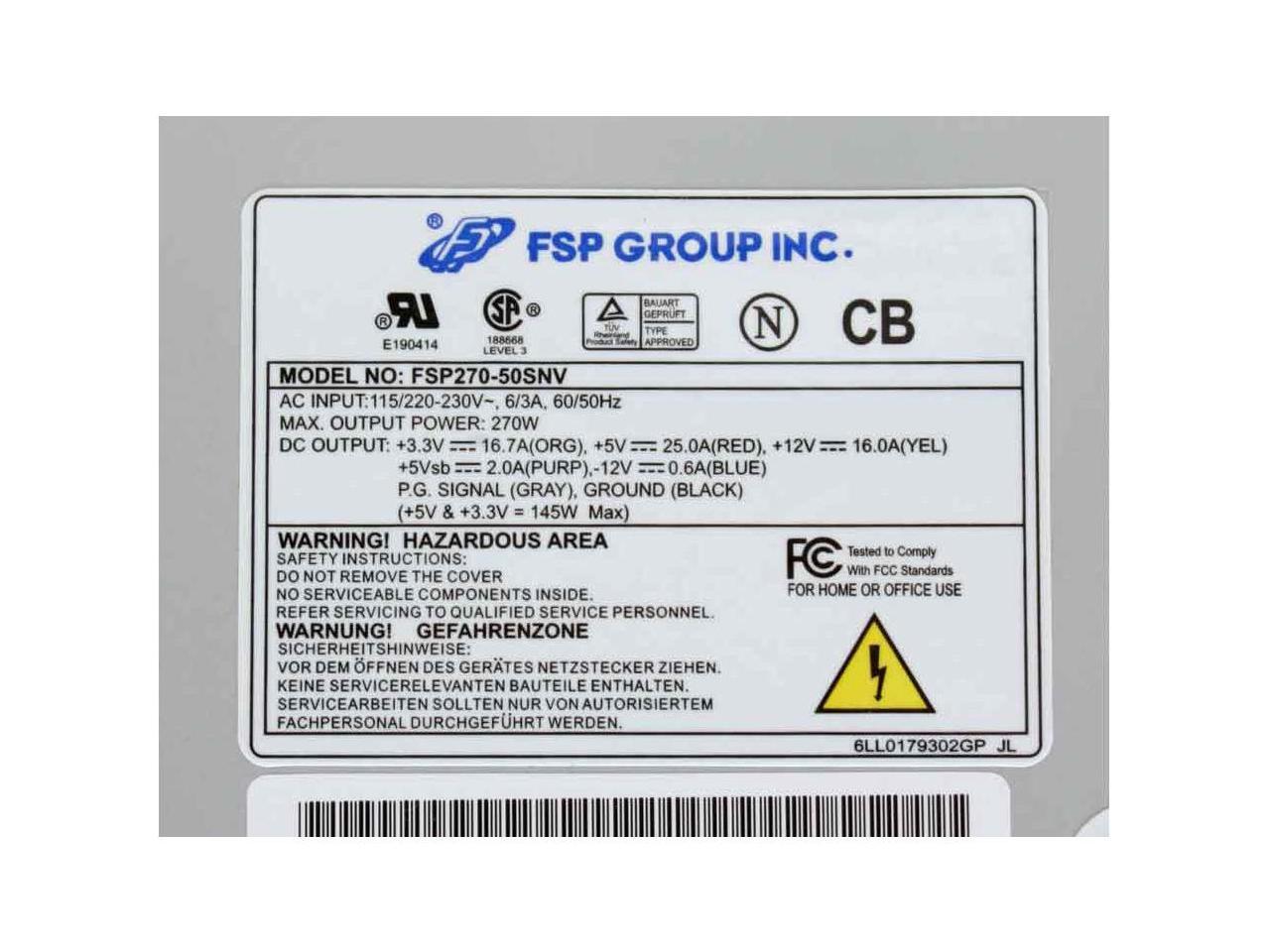 FSP Group FSP270-50SNV 270 W Power Supply - Newegg.ca