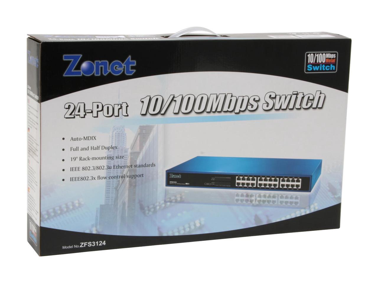 Zonet ZFS3124 24-Port Ethernet Switch - Newegg.com