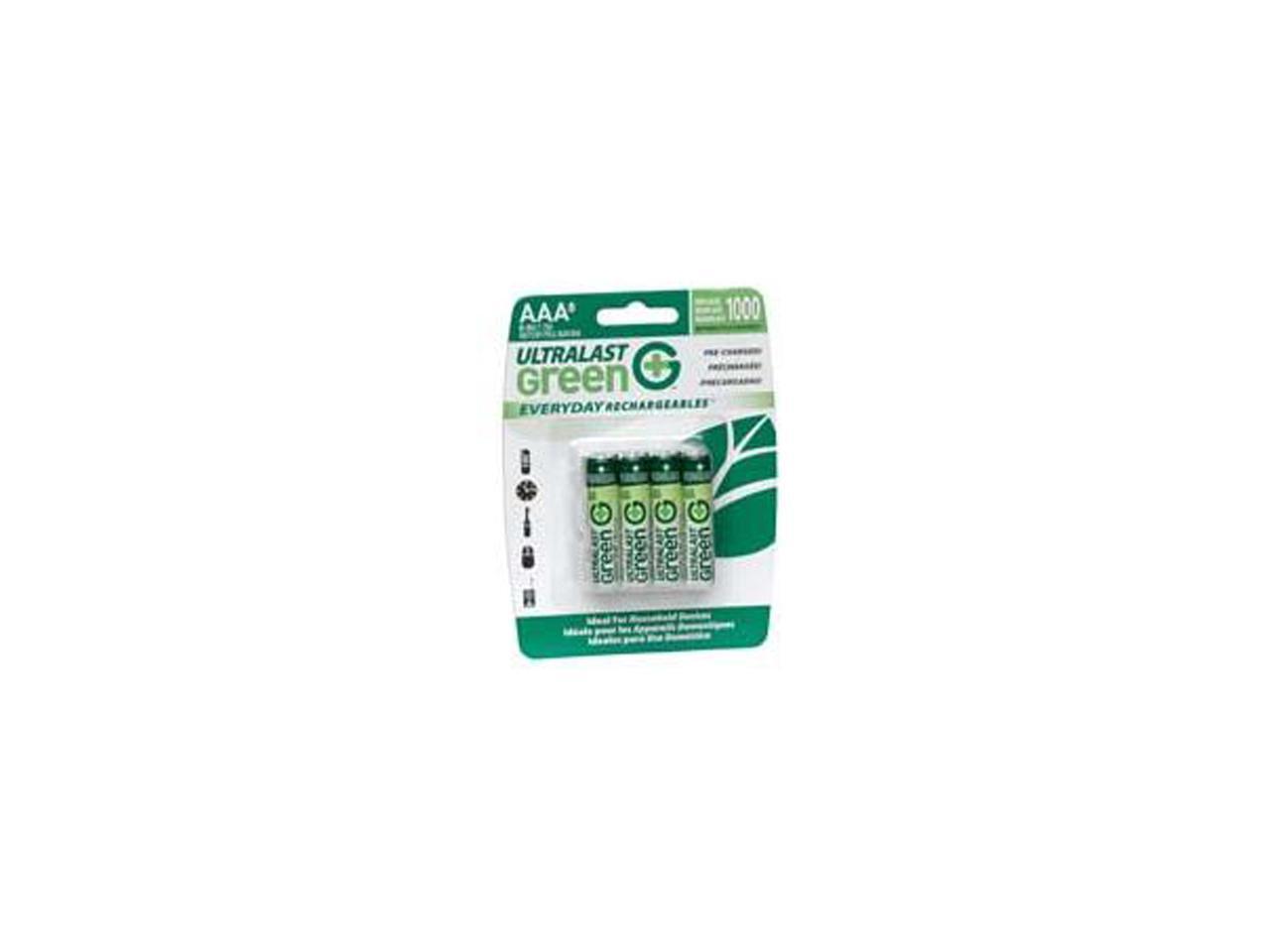 UltraLast Green ULGED8AAA Everyday Rechargeables, 8-pack 750mAh AAA ...