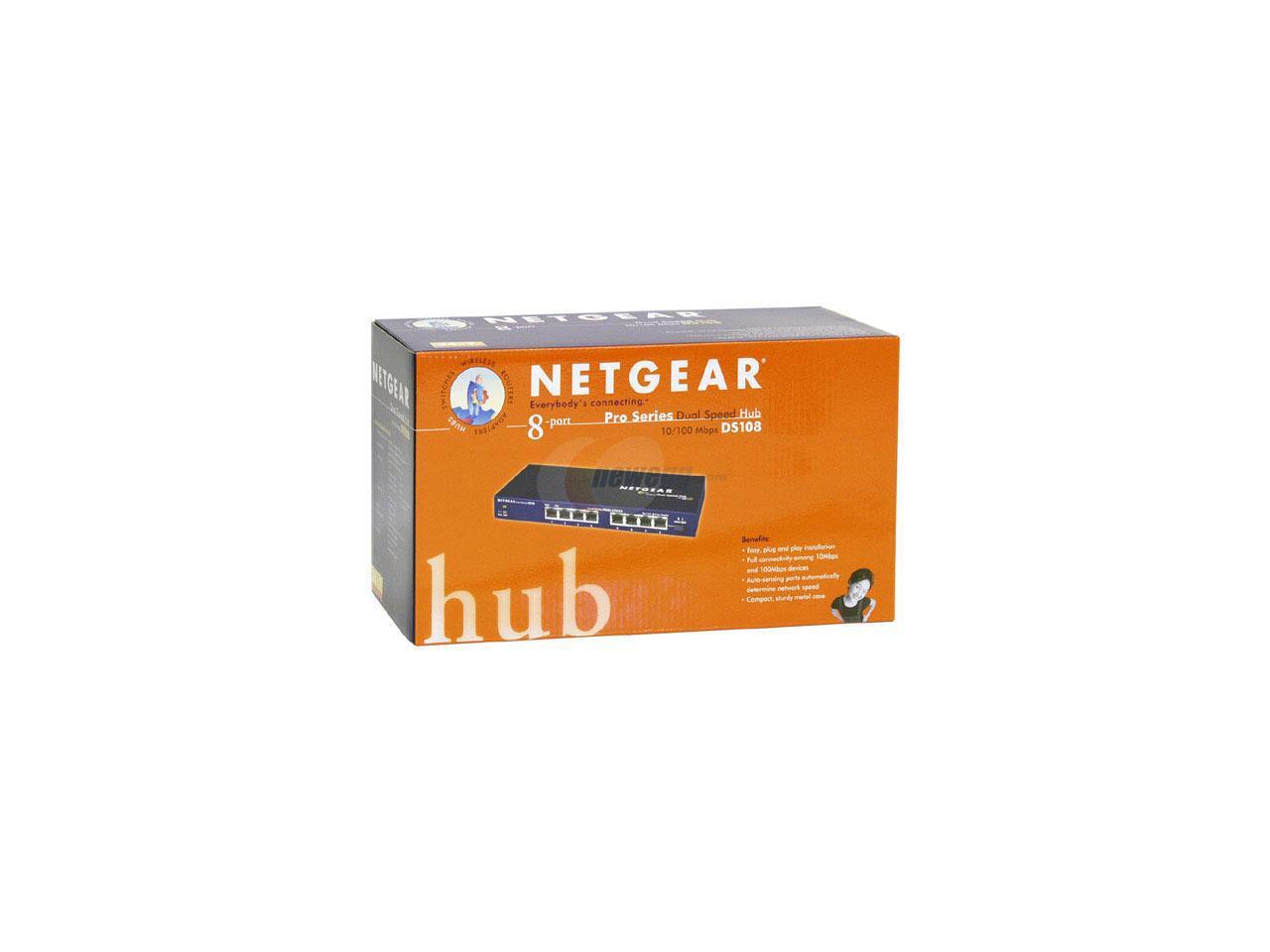 NETGEAR DS108 8-Port 10BaseT/100BaseTX Hub - Newegg.com