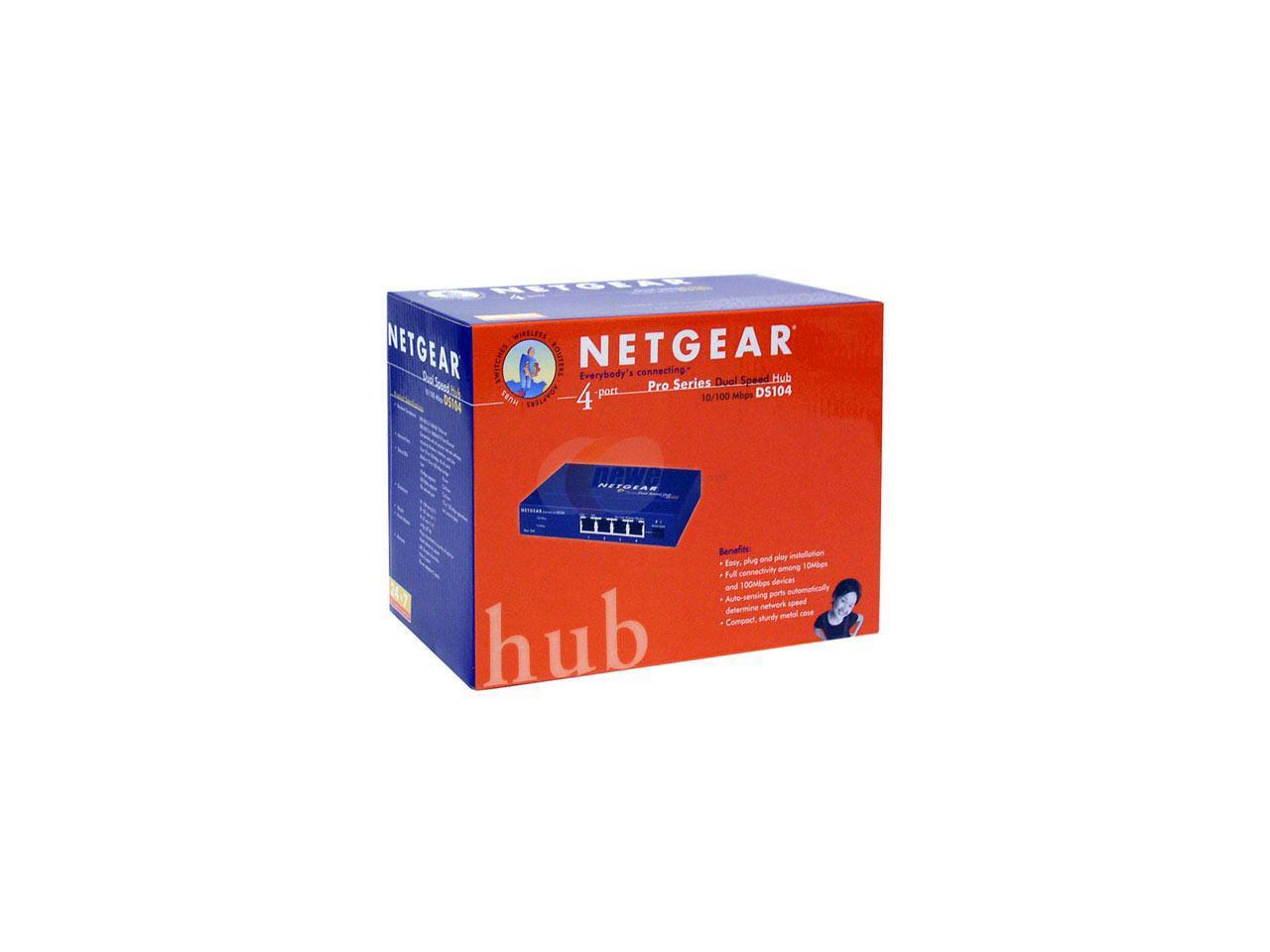 NETGEAR DS104 4-Port 10/100Mbps Dual Speed Hub - Newegg.com