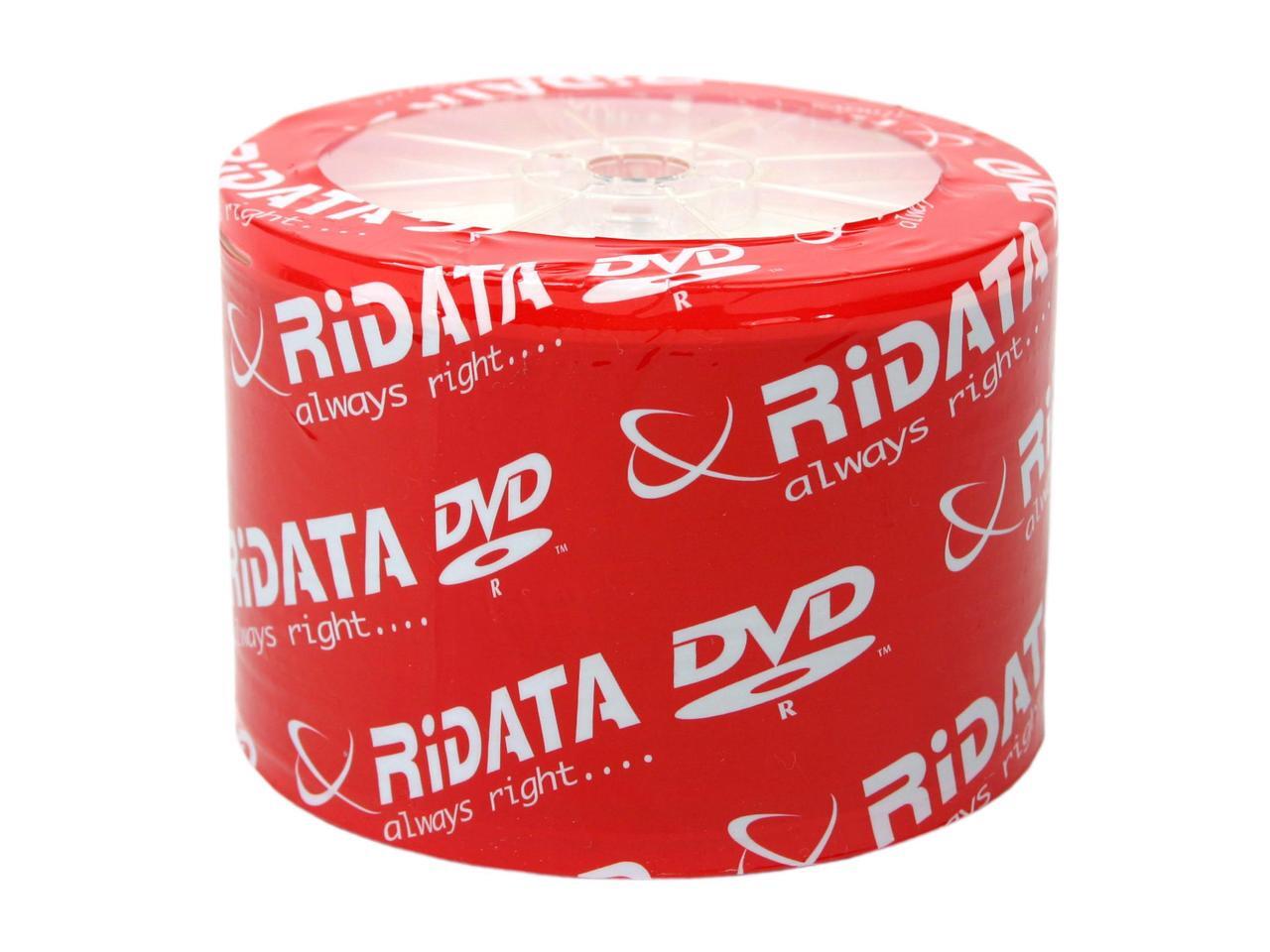 RiDATA 4.7GB 8X DVD-R Inkjet Printable 50 Packs Disc Model DRD-47-8X ...