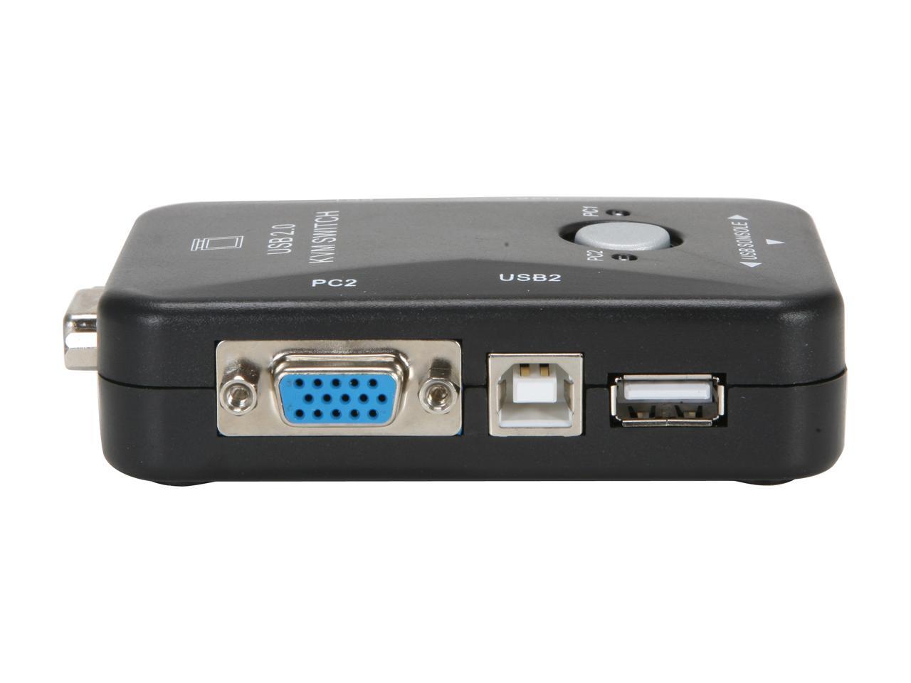 Kinamax KVM-USB2 2-Port USB 2.0 KVM Switch Box with 2 Sets of Cables ...