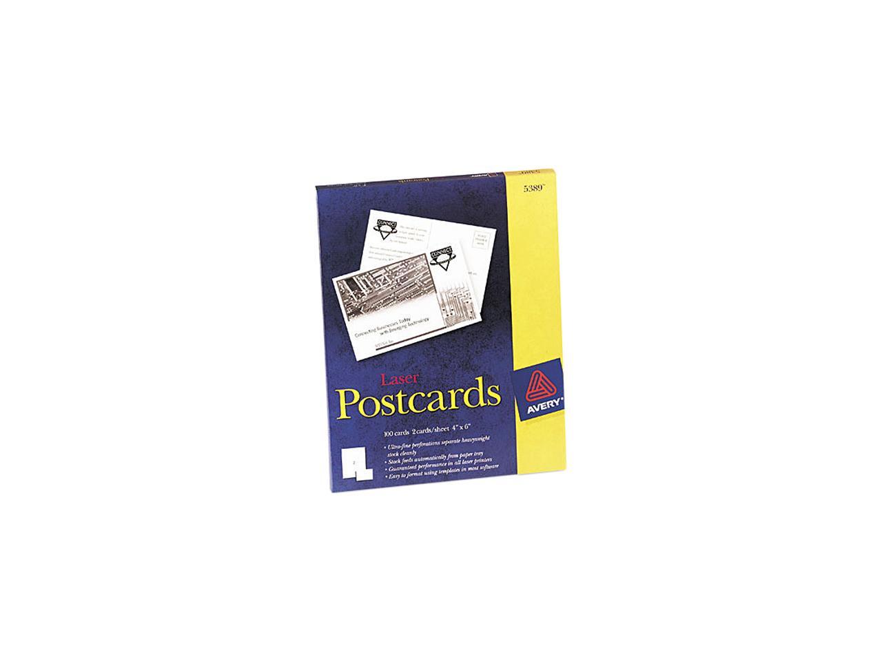 Avery Postcards Uncoated Two Sided Printing 4 X 6 100 Cards 5389 Newegg