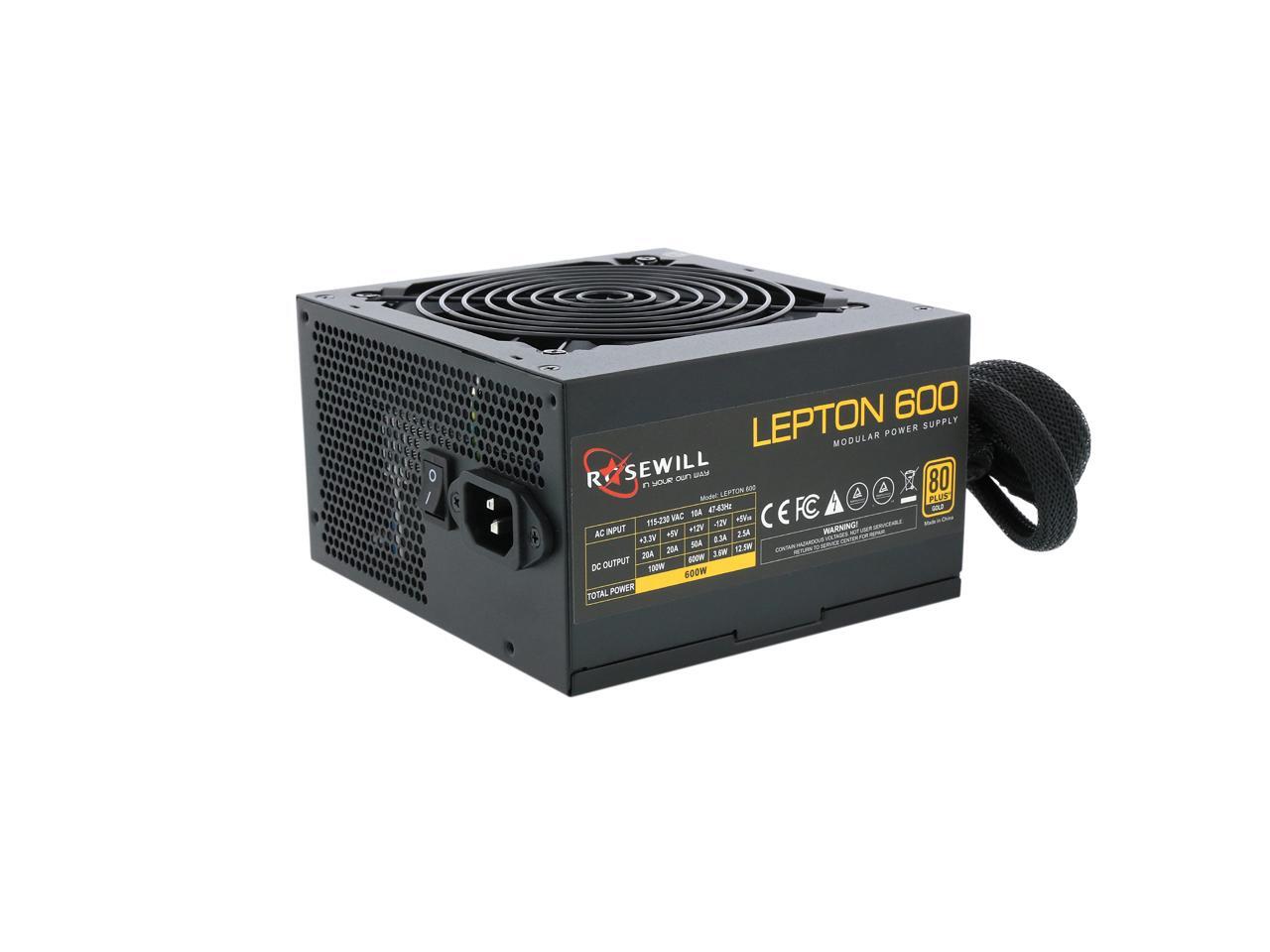 Open Box: Rosewill LEPTON 600 Semi-Modular 600W Power Supply (80 PLUS ...