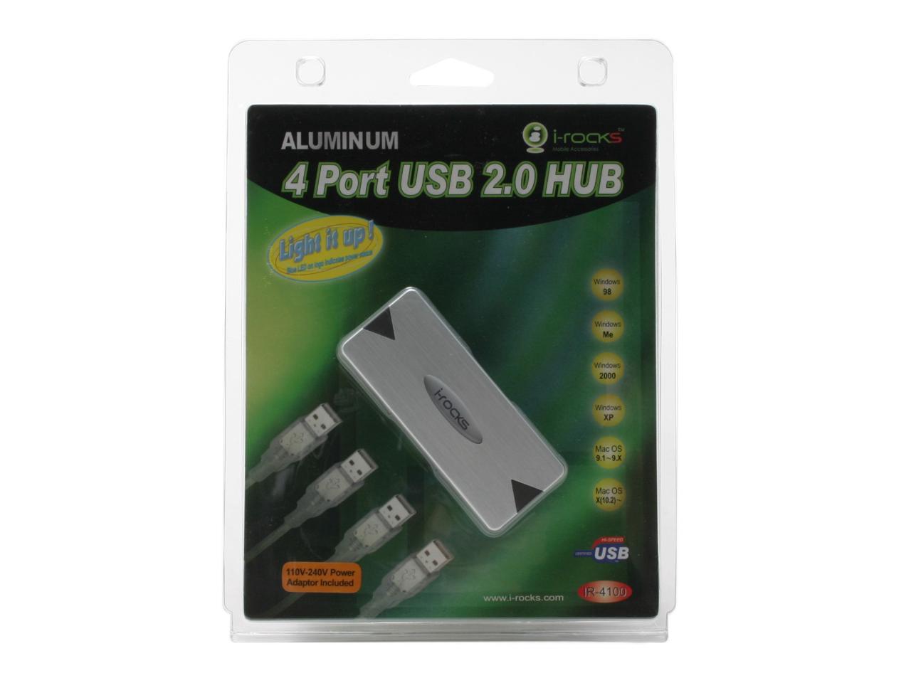 i-rocks IR-4100 Silver 4-ports Aluminum USB Hub - Newegg.com