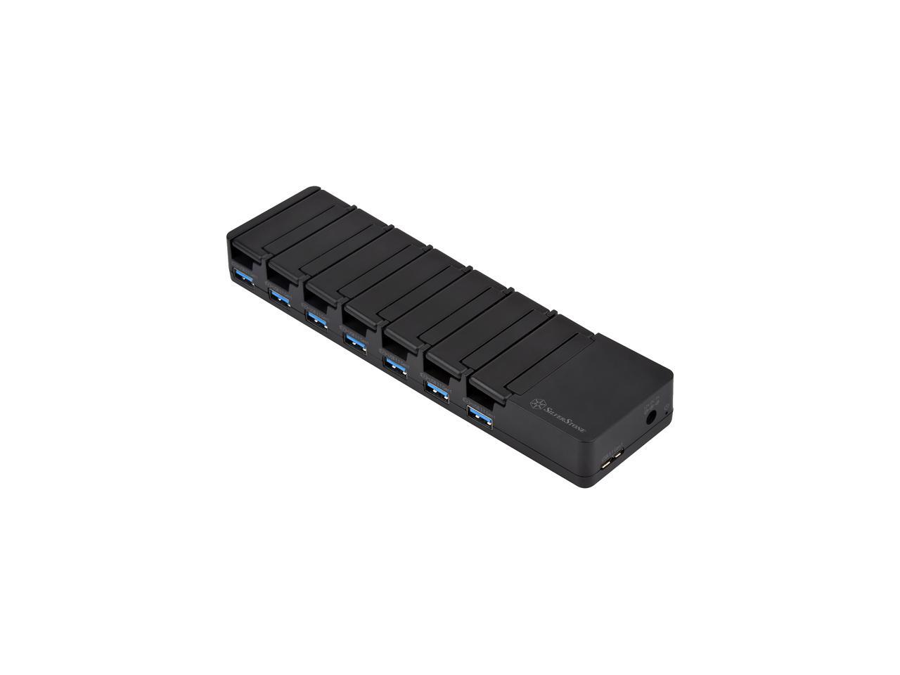 SilverStone UC03-PRO SST-UC03B-PRO 36W 7 Port USB 3.1 Charging and Data Transfer Station ...