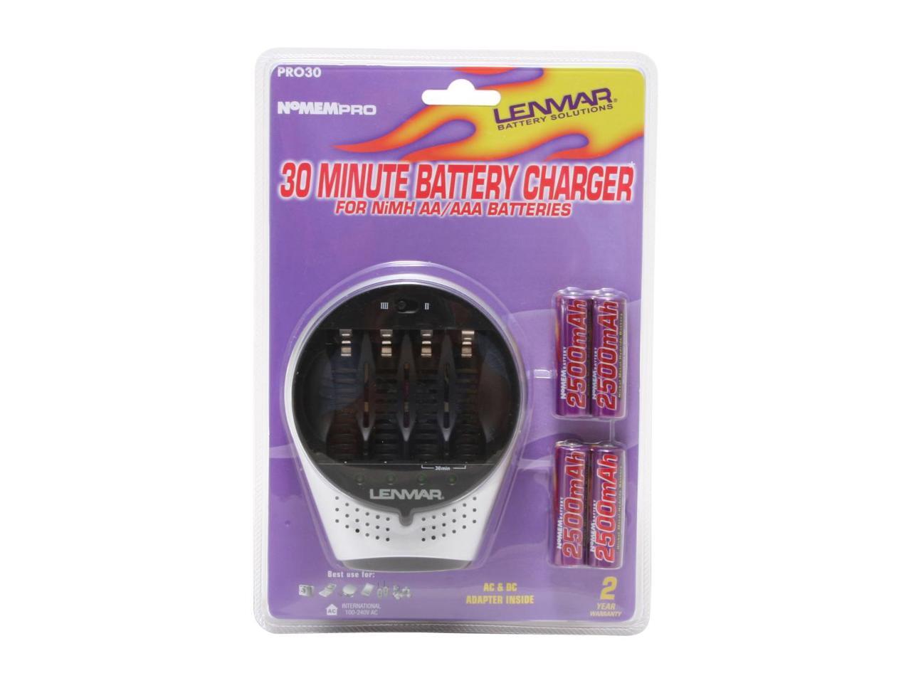 LENMAR PRO30 Rechargeable Batteries & Charger Kit - Newegg.com